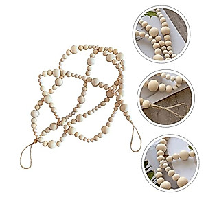 SEWACC 4 Pcs Children's Room Pendant Kids Household Decor Farmhouse Beads Nativity Decor Wall Vase Door Wood Crafts for Kids Creative Wood Beads Pendant Christmas Tree Tray Natural Twine