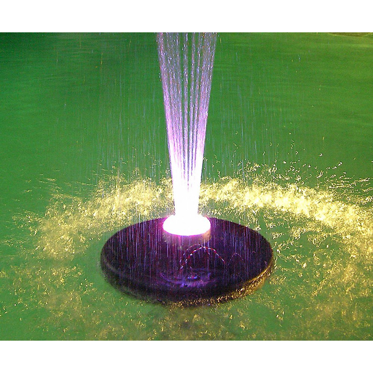 Alpine Corporation FTC102 550-GPH Pump 48-LED Light Floating Spray Fountain, 12"L x 12"W x 6"H / 14"H, Black