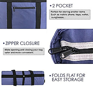 BeeGreen Cooler Bag Insulated Grocery Bags Large Freezer Shopping Cooler Tote for Travel Groceries Beach Thermal Food Delivery Bag to Keep Frozen Food Cold and Hot Food with Zipper Navy Innovations