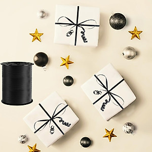 Black Curling Ribbon, 500 Yard Black Ribbon, Curling Ribbon, 1/5" Ribbon Curling for Present Wrapping, Balloon Ribbon, Birthday, Party, Festival, Florist Flowers Decoratio, Art Craft