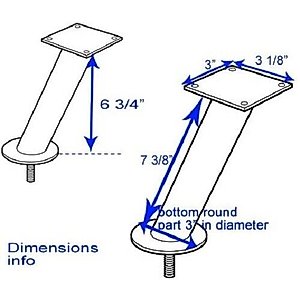 Set of 2 Ikea Capita Stainless Steel Legs