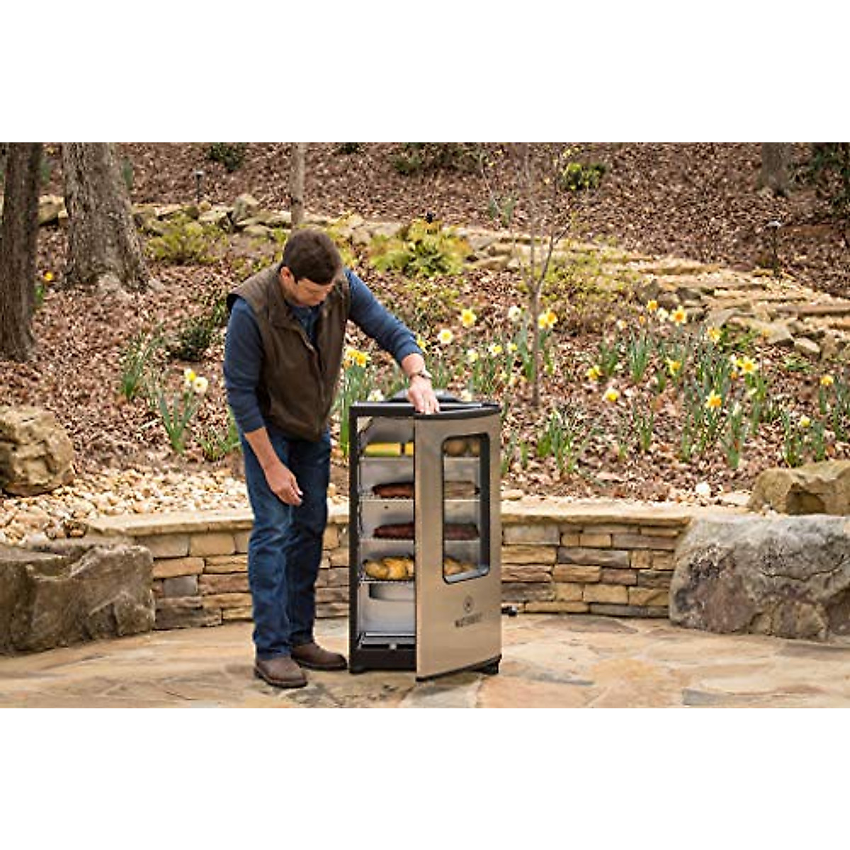 Masterbuilt MB20074719 Bluetooth Digital Electric Smoker, 40 inch, Stainless Steel