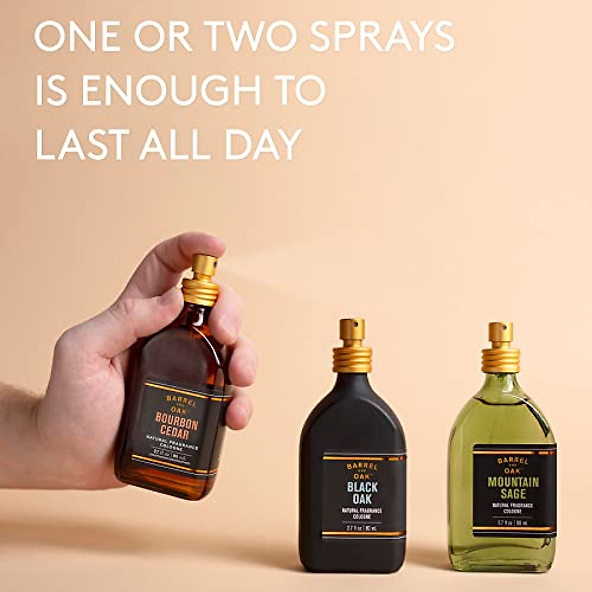 Barrel and Oak - Natural Fragrance Cologne, Cologne for Men, Eau de Cologne, Essential Oil-Based Scent, Warm Oak & Spicy Bergamot, Subtle Earthy Fragrance, Paraben & SLS Free (Black Oak, 2.7oz)