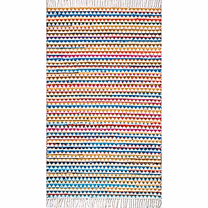 nuLOOM Rainbow Striped Boho Accent Rug, 2' x 3', Multi