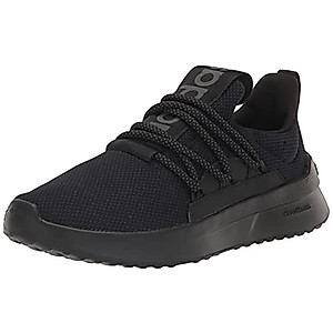 adidas Men's Lite Racer Adapt 5.0 Running Shoe, Black/Black/Grey (Wide), 10.5