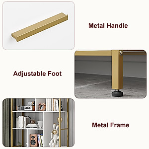 BOTLOG 71.2 Inch Tall Bookshelf, Bookcase with Door and 3 Drawers, Floor Standing Display Storage Shelves for Home Office, Living Room