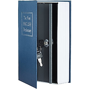Amazon Basics Book Safe, Key Lock, Blue