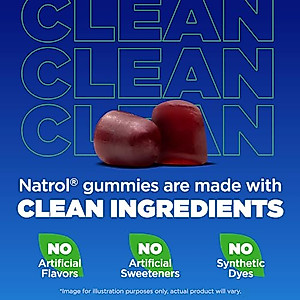 Natrol Mood+ Stress Relax+ Night Calm Gummies With L-Theanine, 5-HTP, Lemon Balm and Melatonin, Drug-Free Dietary Supplement for Nighttime Stress and Better Sleep, 50 Gummies, 25 Day Supply