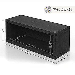 Way Basics Media Storage CD Rack Stackable Organizer - Holds 40 CDs (Black)