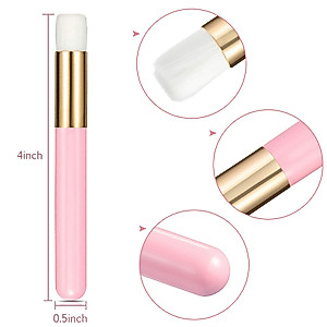 Nuenen 100 Pieces Lash Cleansing Bath Brushes with Container, Eyelash Extension Cleanser Brushes Lash Cleaner Brush Lash Shampoo Brushes for Eyelash Extensions Prolong Lash Cleanser Supplies, Pink