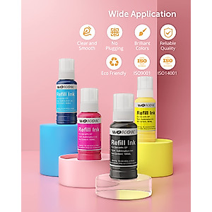 WOKOK Sublimation Ink Refill for Ecotank ET-2760 ET-2720 ET-2800 ET-2850 ET-2803 ET-4750 ET-3760 ET-4760 ET-15000 ET-16600 ET-16650 Inkjet Printers