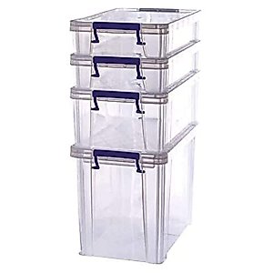 Bankers Box ProStore Plastic Storage Box Bonus Pack - 2 x 5.5 Litre, 1 x 18.5 Litre & 1 x 10 Litre