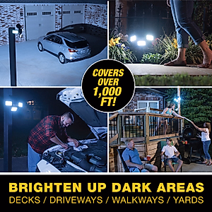 Bionic Flood Light Max 2 Pk, 500 Lumen Super Bright Solar Motion Sensor Outdoor Lights, LED Solar Flood Lights Outdoor Motion Sensor Waterproof Solar Security Lights, 360° 3 Panel Design As Seen on TV