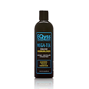 EQyss Mega-Tek Horse Rebuilder - Repair, Revitalize, Strengthen. Perfect for Manes, Tails, and Hooves. 16 oz