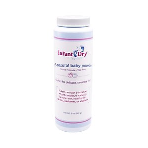 Infant Dry All Natural Baby Powder 5oz - Gentle Formula Talc Free, All Natural and Unscented Dusting Powder for Sensitive Baby Skin