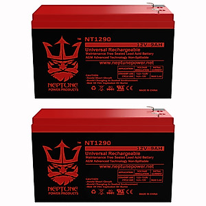 Vapor X12 12V 9Ah SLA Replacement Electric Scooter Battery - 2 Pack.
