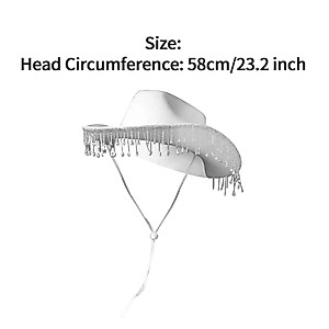 Eliaukly Bedazzled Cowgirl Hat with Rhinestones,Cowboy Hat for Women Halloween Bachelorette Party… Black