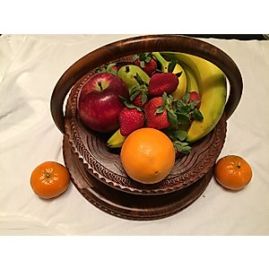 Special DAY Wedding LOVE Gift Wooden Collapsible Fruit Basket (12"x12"x12") Elegant Wooden Foldable Fruit Basket Circular Hand Crafted Valentine Day Gift