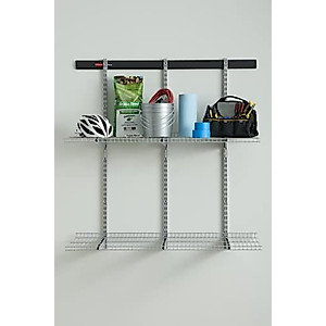 Rubbermaid Alloy Steel Fasttrack Extension Kit for Garage, Shelves, 2091173, 16-Piece, Black