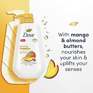 Dove Body Wash with Pump Glowing Mango & Almond Butter 3 Count for Renewed, Healthy-Looking Skin Gentle Skin Cleanser with 24hr Renewing MicroMoisture 30.6 oz