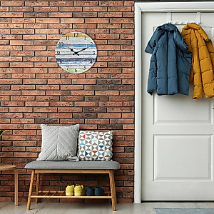 Stonebriar Vintage Farmhouse 14 Inch Round Battery Operated Hanging Wall Clock