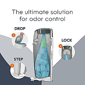 Diaper Genie Complete Pail with Built-In Odor Controlling Antimicrobial, Includes Pail and 1 Refill, Gray Pail, 2 Piece Set (Pack of 1)