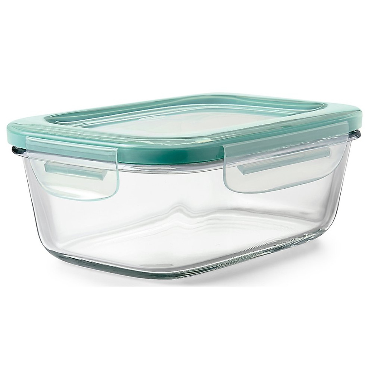 OXO Good Grips 3.5 Cup Smart Seal Glass Rectangle Food Storage Container, Clear & Good Grips 1.6 Cup Smart Seal Leakproof Glass Rectangle Food Storage Container