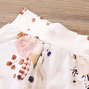 4Pcs Infant Girl Outfits Baby Sister Bodysuit Tops Floral Leggings Pants Set Bowknot Headbands Newborn Clothes (Little Sister,0-3 Months)