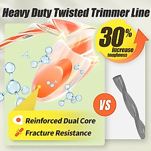 Eventronic Trimmer Line, 0.095-Inch Weed Eater String Line, Heavy Duty Weed Wacker String, 560ft Twist String Trimmer Line
