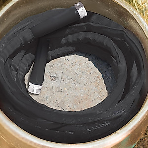 Garden Hose 100ft - Fabric Covered, NON-EXPANDABLE Water Hose,Lightweight Flexible Hose Pipe, Black (No Nozzle)