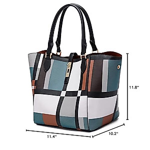 sqlp Large Work Tote Bag for Women Designer Purses and Handbags Big Bucket bags Ladies Travel Crossbody Purse blue check