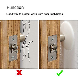 Pack of 3 Pieces Silicone Doors Knob Wall Shield, Door Handle Bumper,Self Adhesive Round Soft Rubber, Door Stopper Pads, (Large Round Style 3.15", White) (Large 3.15 inch) (3.15inch 3Pc) 1