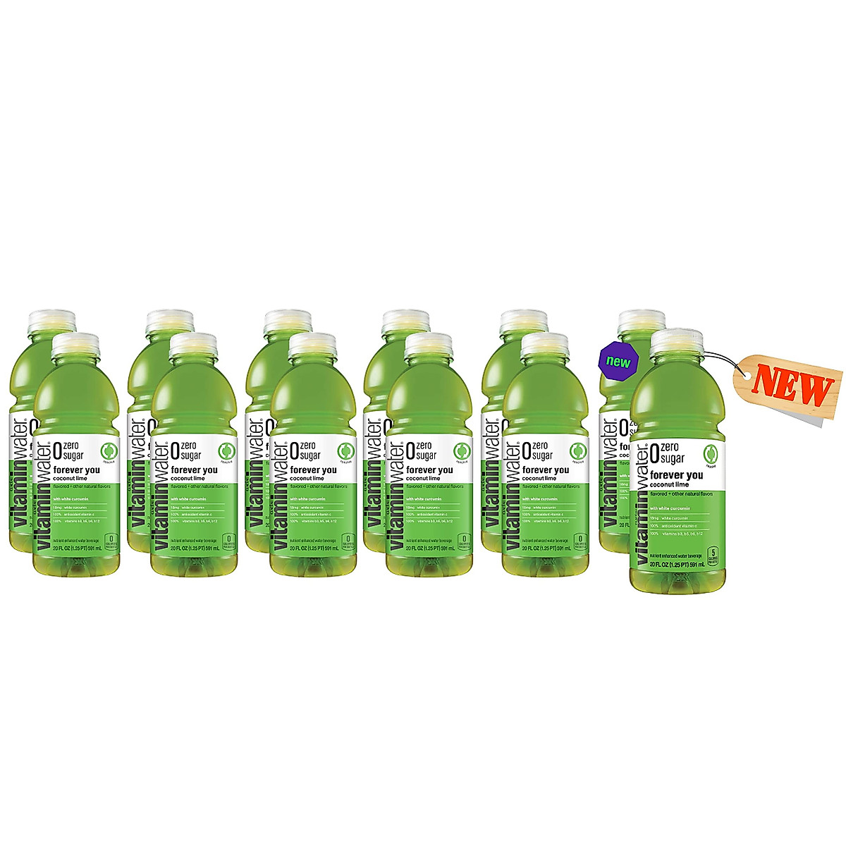 Vitamin Water ZERO Sugar - Forever You - Coconut Lime | 20 Fl Oz Bottles, Nutrient Enhanced Flavored Water w/Vitamins, Antioxidants, Electrolytes | Pack of 12