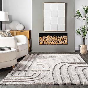 nuLOOM Maureen Modern Shag Area Rug, 8x10, Beige