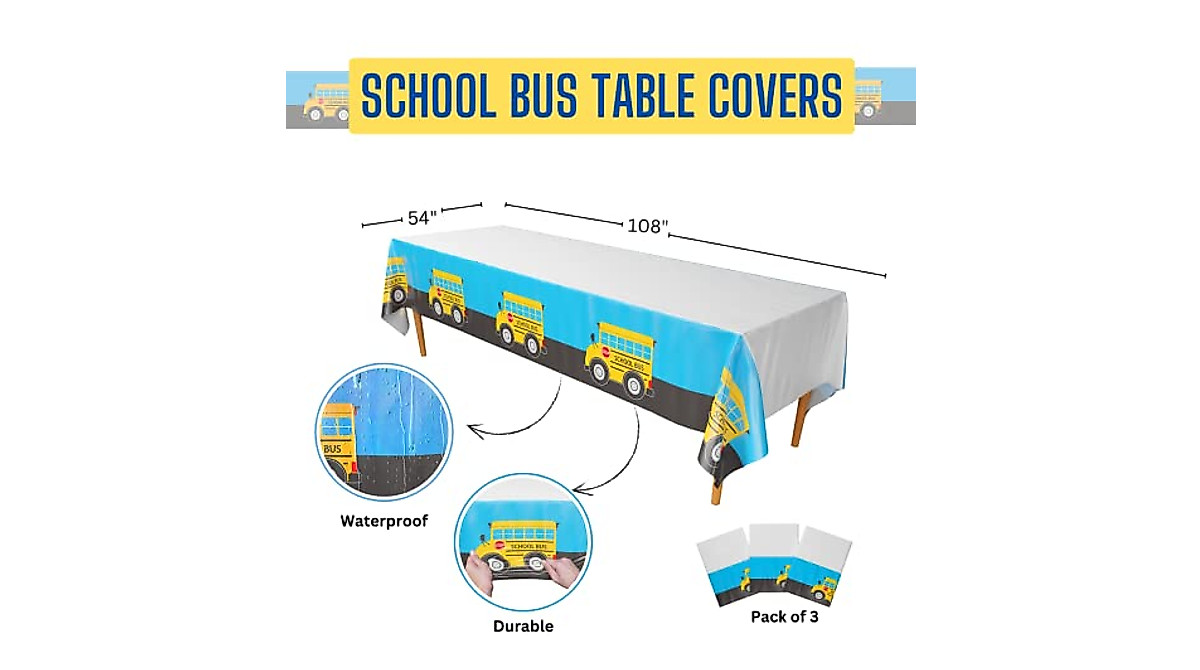 School Bus Tablecovers - Perfect for School Parties