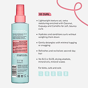 Imbue Leave-In Conditioning Spray for Curly Hair, 6.7 fl oz, Coconut Oil - Frizz Control, Leave in Conditioner for Dry, Damaged Curls, Curly Girl Compliant, Vegan