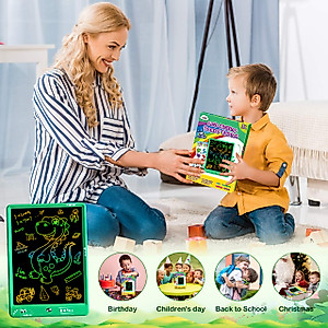 ZMLM LCD Writing Tablet Doodle Board: 10 Inch Boys Girls Toy for Age 3-12 Gift | Erasable 120,000+, Drawing, Counting, Spelling Learning Board for Birthday Valentines Day Gifts, Green Dinosaurs