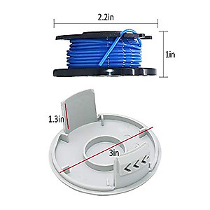 String Trimmer Spool Weed Eater Spools Single Line 11ft 0.065 by Primeswift fit for Ryobi One+ 18V 24V 40V,with 11ft 0.065" Auto Feed Cordless 29252 and 522994001 Cap Covers (8 Spools+1 Cap)