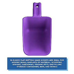 Vikan Remco 63008 Color-Coded Plastic Hand Scoop - BPA-Free Food-Safe Kitchen Utensils, Restaurant and Food Service Supplies, 16 oz, Purple