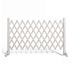 LIXIONG Garden Fence Decor Expanding Fence Animal Barrier Wooden Plant Palisades Privacy Screen for Patio Flower Planting，5 Size (Color : White, Size : 80x35cm)