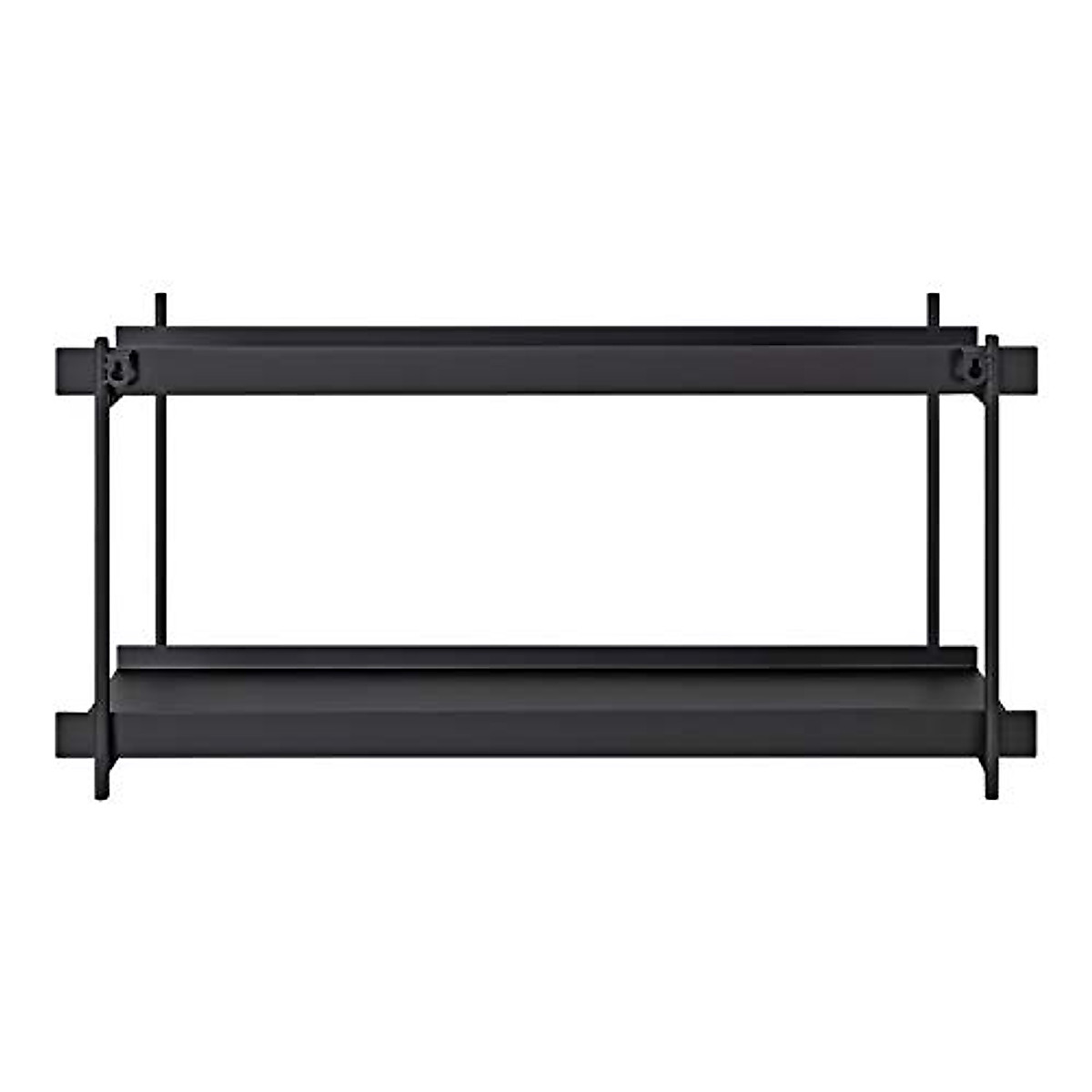 Kate and Laurel Dominic Modern Metal Shelf, 28 x 7 x 14.5, Black, Sleek 2-Tier Floating Book Shelves for Wall