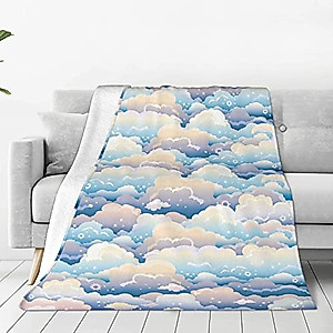 Cute Cloud Soft Lightweight Fleece Throw Blankets Cozy Warm Fuzzy Plush Microfiber Blanket for Sofa Couch Bed All-Season 60"X50"