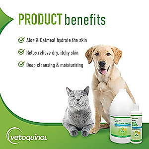 Vetoquinol Aloe & Oatmeal Shampoo — Gentle, Moisturizing Formula with Coconut Scent for Dogs & Cats, 16oz