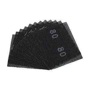 SCOTTCHEN Sanding Mesh 1/4 Sheet (12pcs) 5.5" x 4.5" for Palm Sanders Sheets 80 Grit