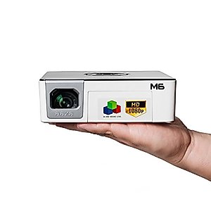 AAXA Technologies M6 Full HD Micro LED Projector with Built-in Battery - Native 1920 x 1080p FHD Resolution, 1200 Lumens, 30,000 Hour LEDs, Onboard Media Player, Business/Home Theater Use