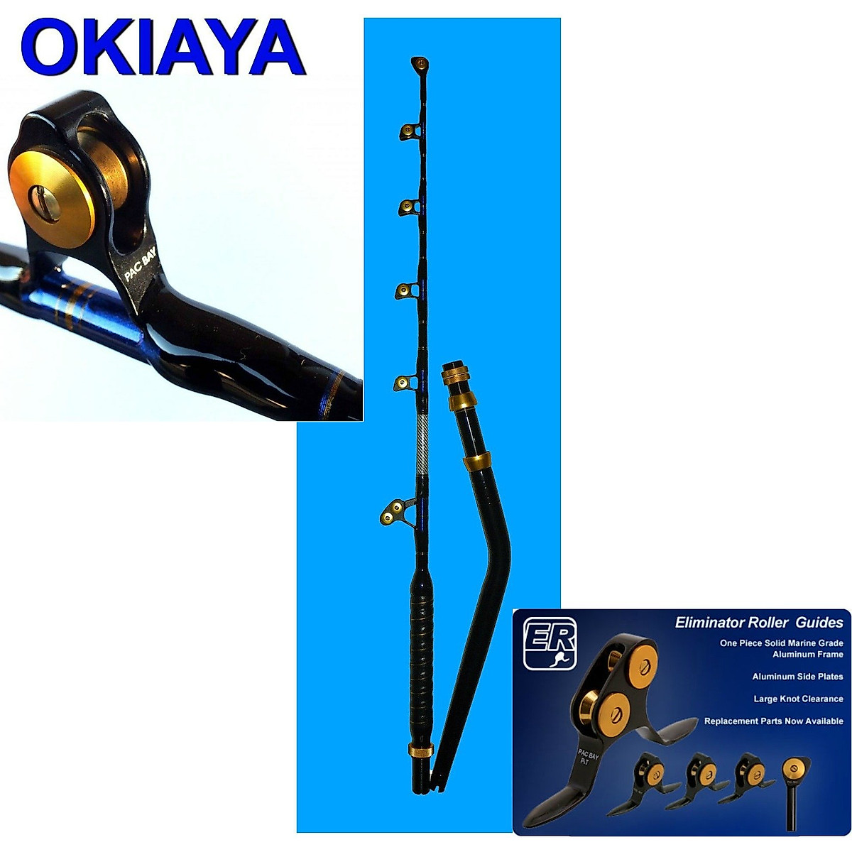 OKIAYA Venom PRO Bent Butt Fishing Rod 80-130 LB. The Monster PAC Bay Guides