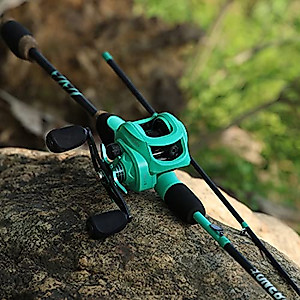 One Bass Fishing Rod and Reel Combo, 2-Piece Spinning&Baitcasting Combo,Medium IM6 Graphite Blank Rods, Stainless Steel Guides- Casting - 6'0"- Right Handed