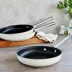 Smeg CKFF2801CRM Frying Pan 28cm Cream, Non-Stick, Aluminium, Patented Base