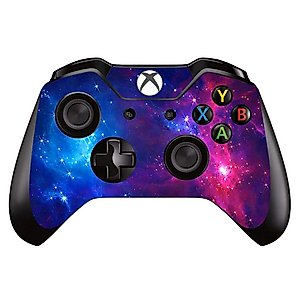 UUShop Vinyl Skin Sticker Decal Cover for Microsoft Xbox One Controller Remote - Purple Galaxy Starry Sky