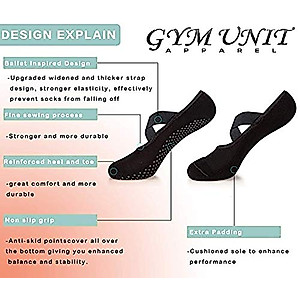 Gym Unit Apparel Non slip sock Bundle, 2 styles, Pilates socks with straps nonslip grip, yoga socks nonslip non skid socks, for Barre, Dance, yoga, Pilates, Ballet, home leisure